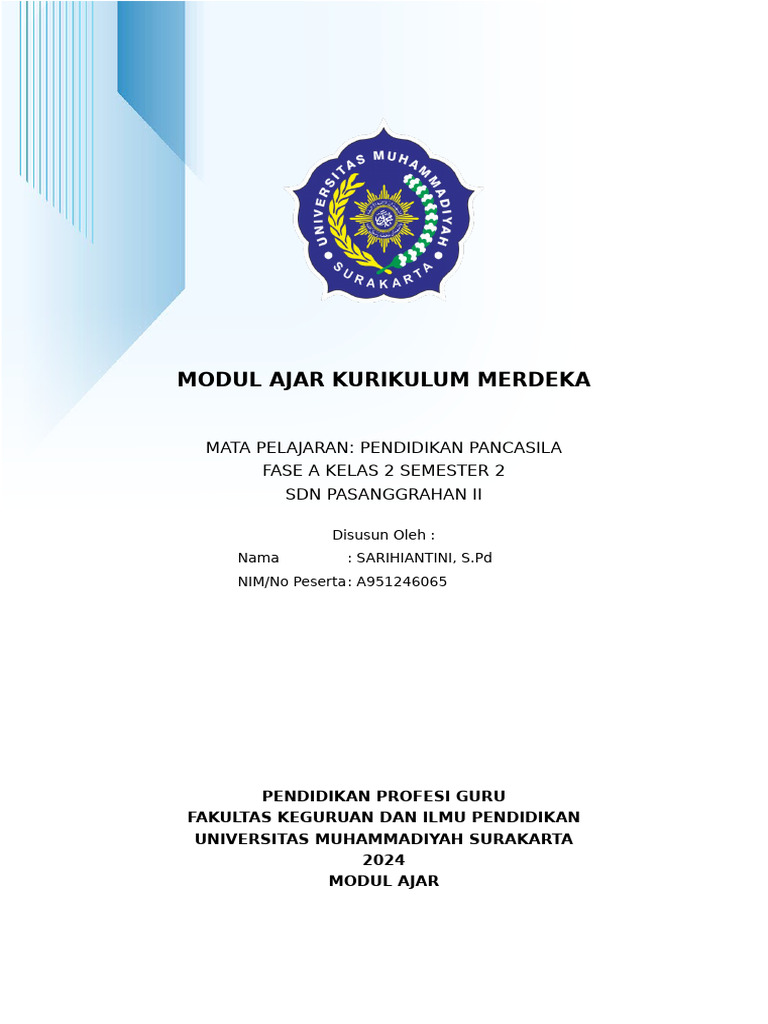 Modul Ajar Kurikulum Merdeka Sari Rhiantini | PDF