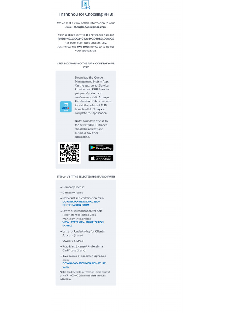 RHB Online Commercial Application | PDF