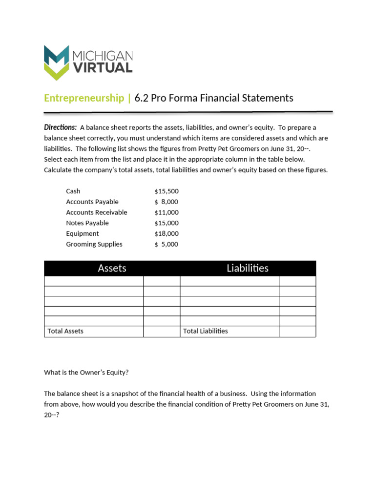 6.2 Pro Forma Financial Statements | PDF