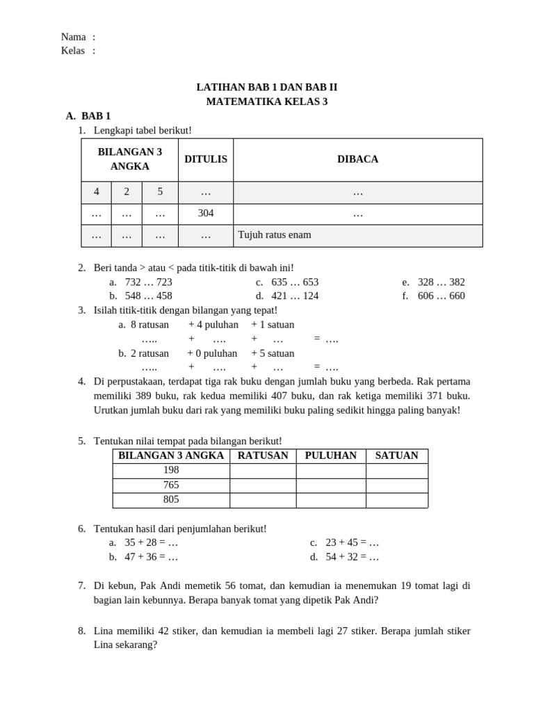 LATIHAN SOAL SAS1 | PDF