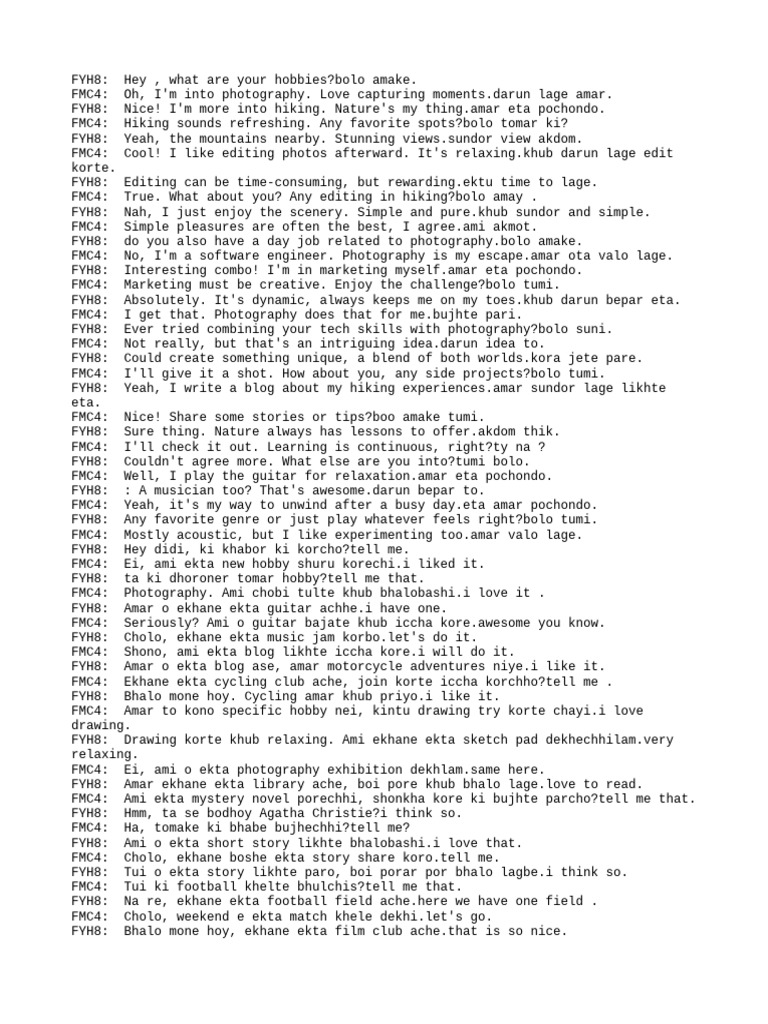 Hobbies and Interests FYH8&FMC4 15mins | PDF