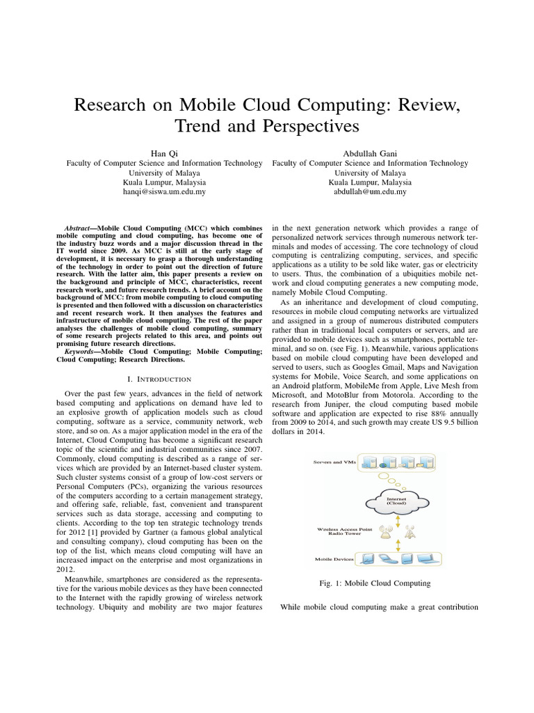 Mobile Computing Pdf Cloud Computing Computer Network 8444