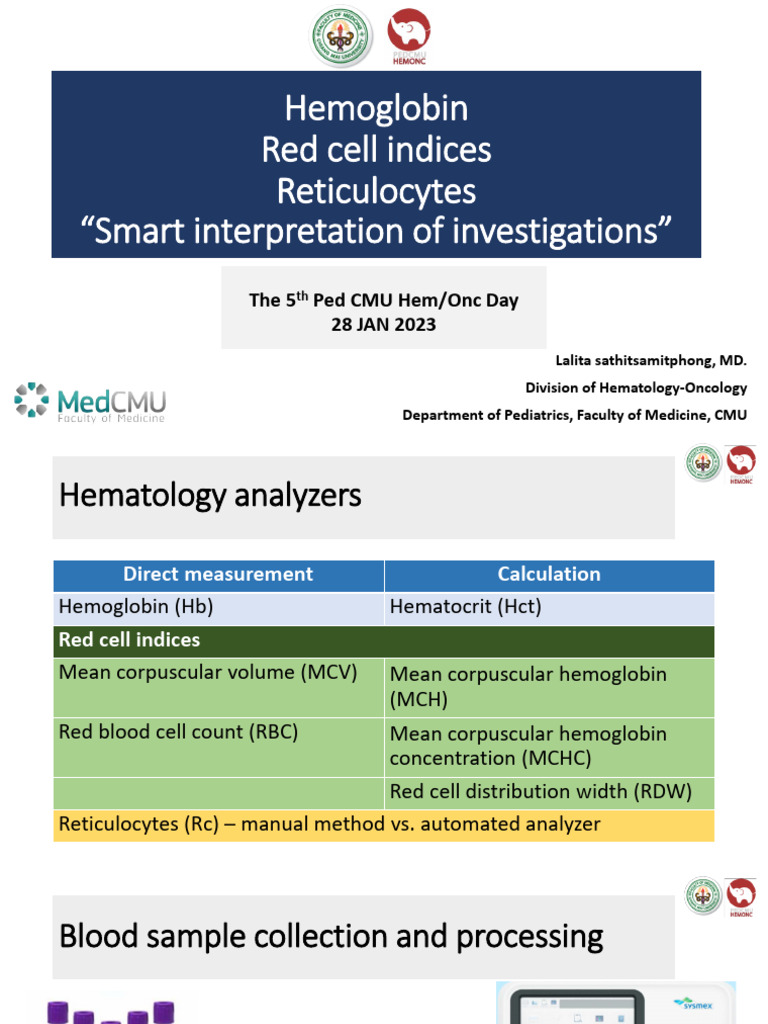 01 HB Red Cell Indices RC LALITA | PDF | Anemia | Red Blood Cell