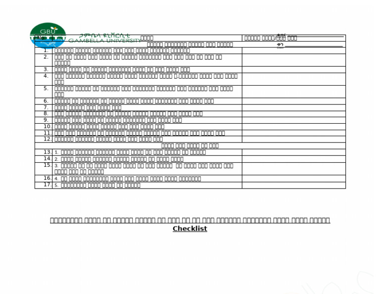 Checklist | PDF