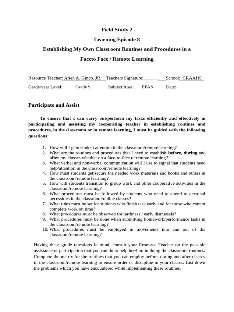 FS2-Episode-8 - All Goods Pic Kulang Activities | PDF | Classroom ...