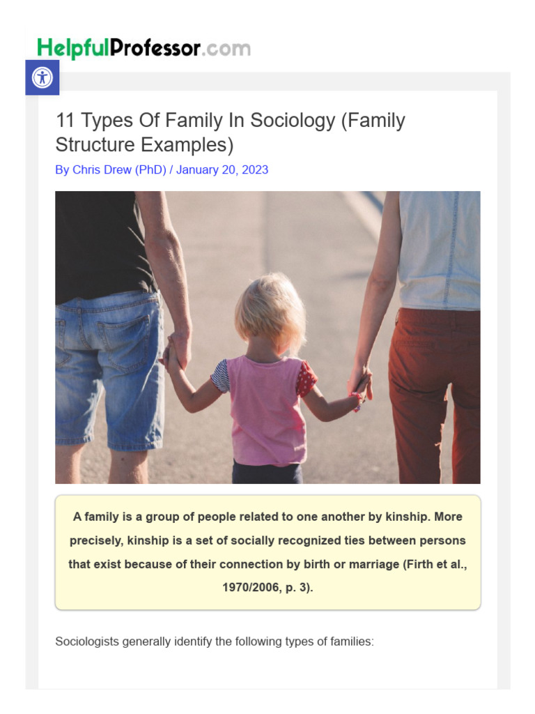 11 Types of Family in Sociology Family Structure Examples 2023 | PDF ...