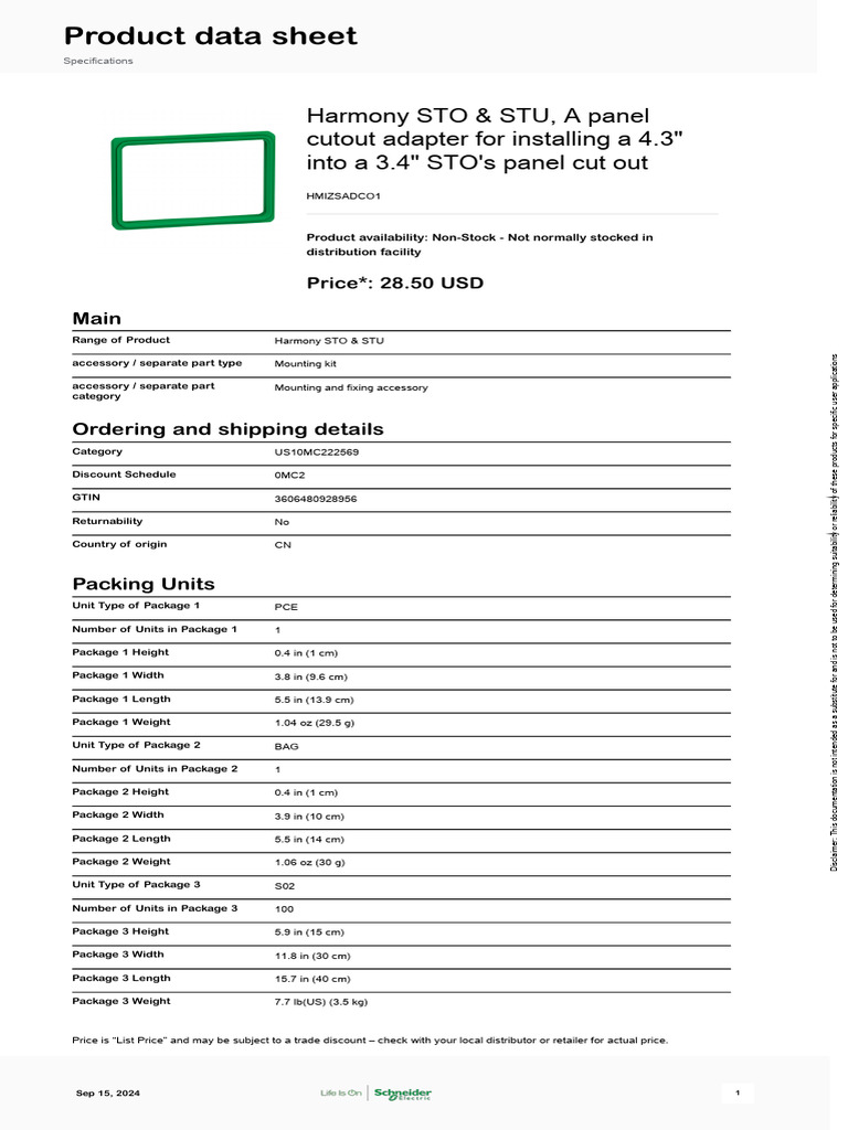 Schneider Electric Harmony-STO-STU HMIZSADCO1 | PDF | Economy And The ...