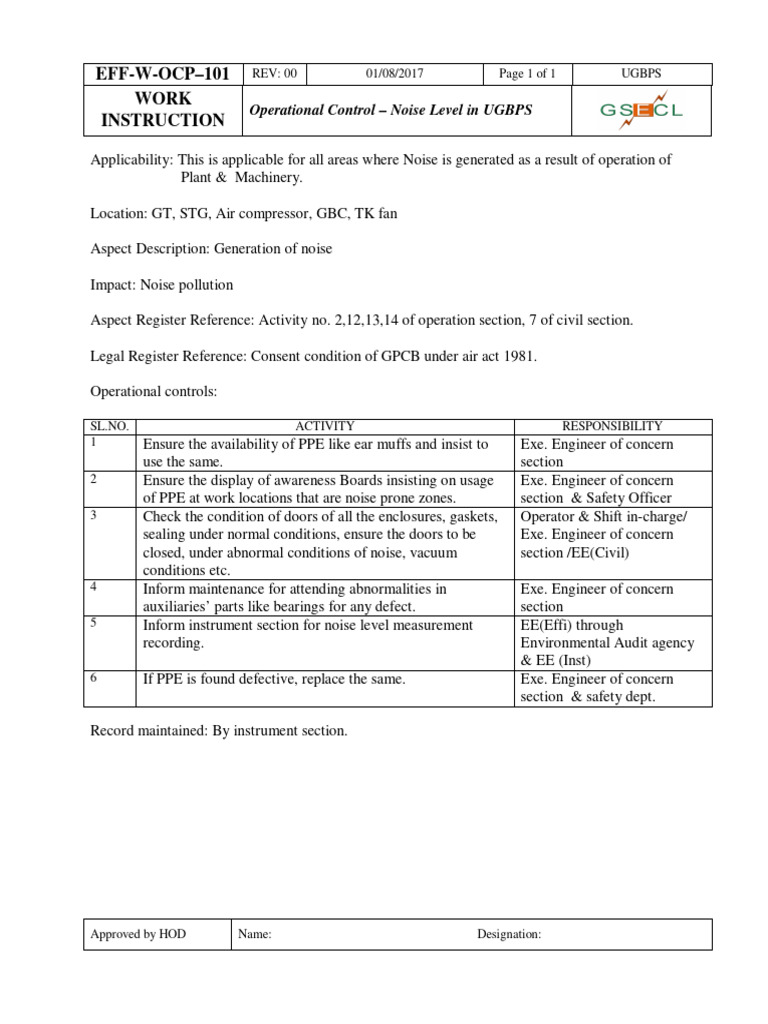 EFF-W-OCP-101 Noise Control | PDF