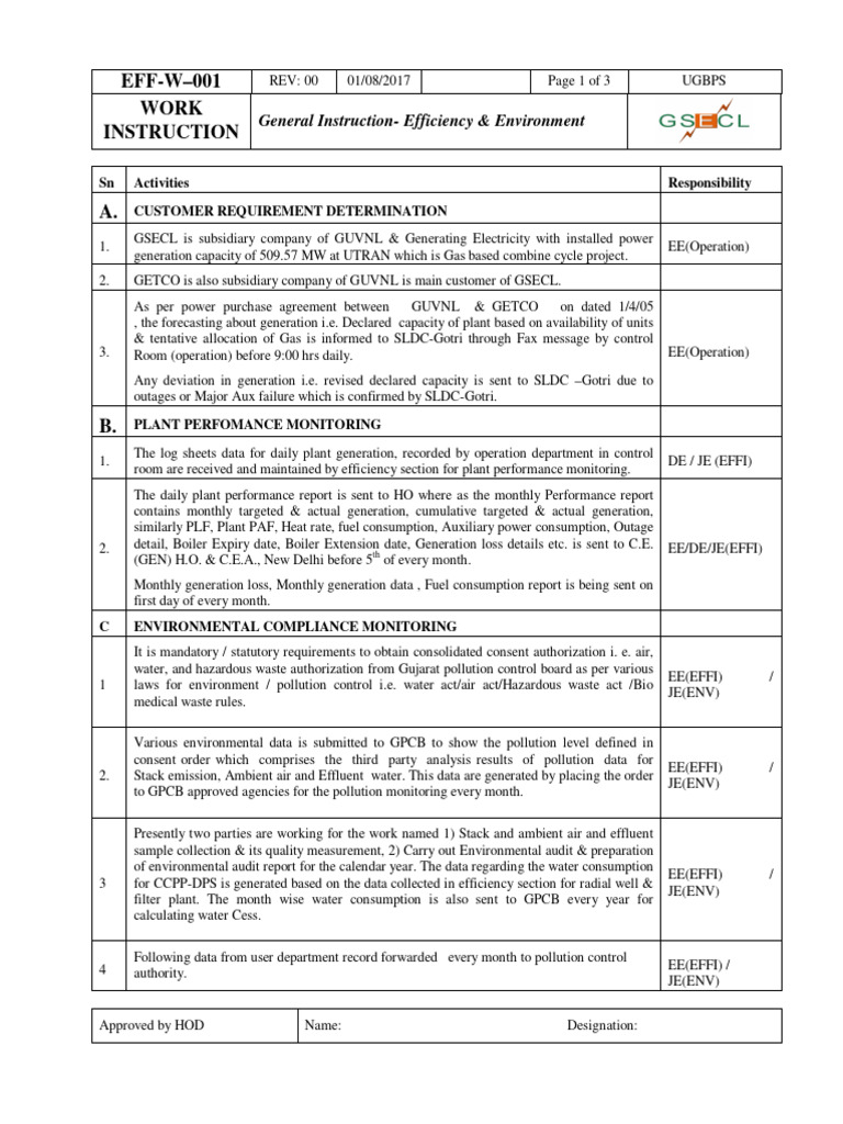 EFF-W-001- General Instruction- Efficiency_new | PDF