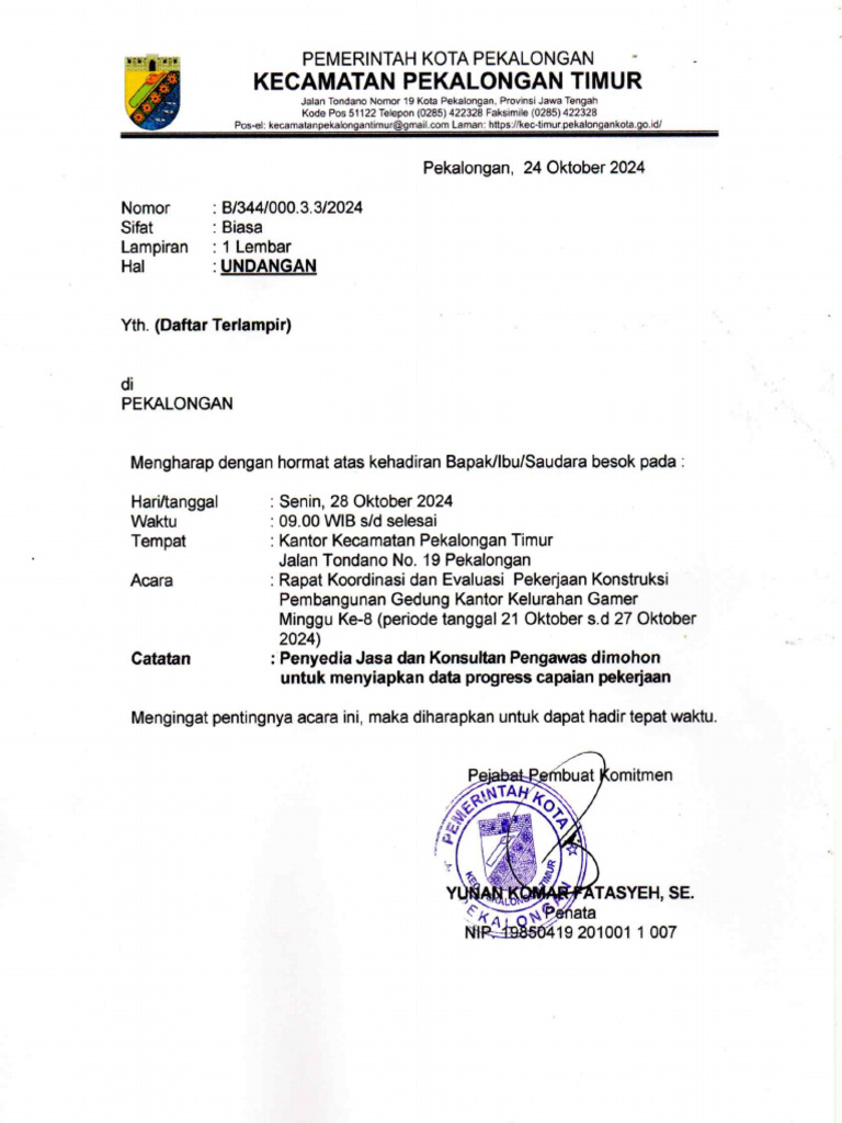 Undangan Rakor Evaluasi_M08_Gamer | PDF