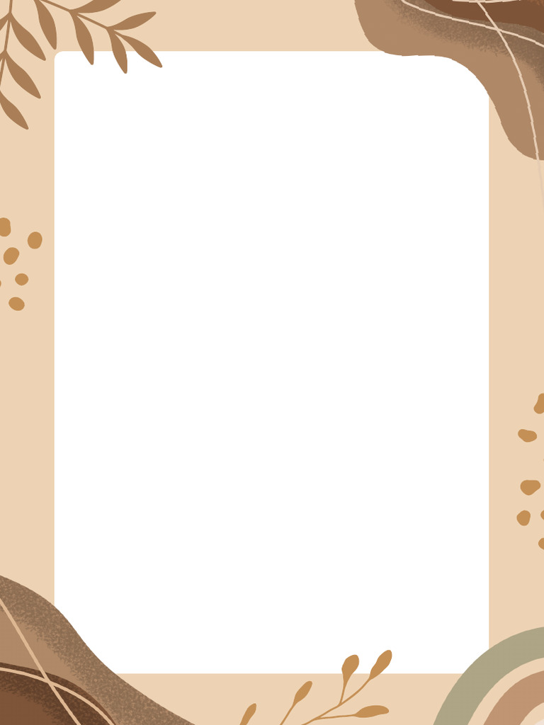 Brown and Beige Organic Blank A4 Page Border Document | PDF