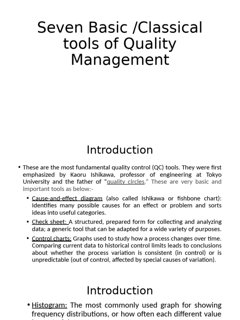 Seven Basic Tools of Quality | PDF | Histogram | Scatter Plot