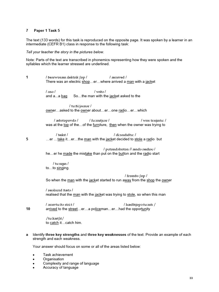 Paper 1 Task 4 | PDF | Stress (Linguistics) | Phonology
