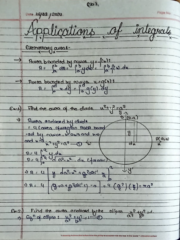 Applications of Integrals | PDF
