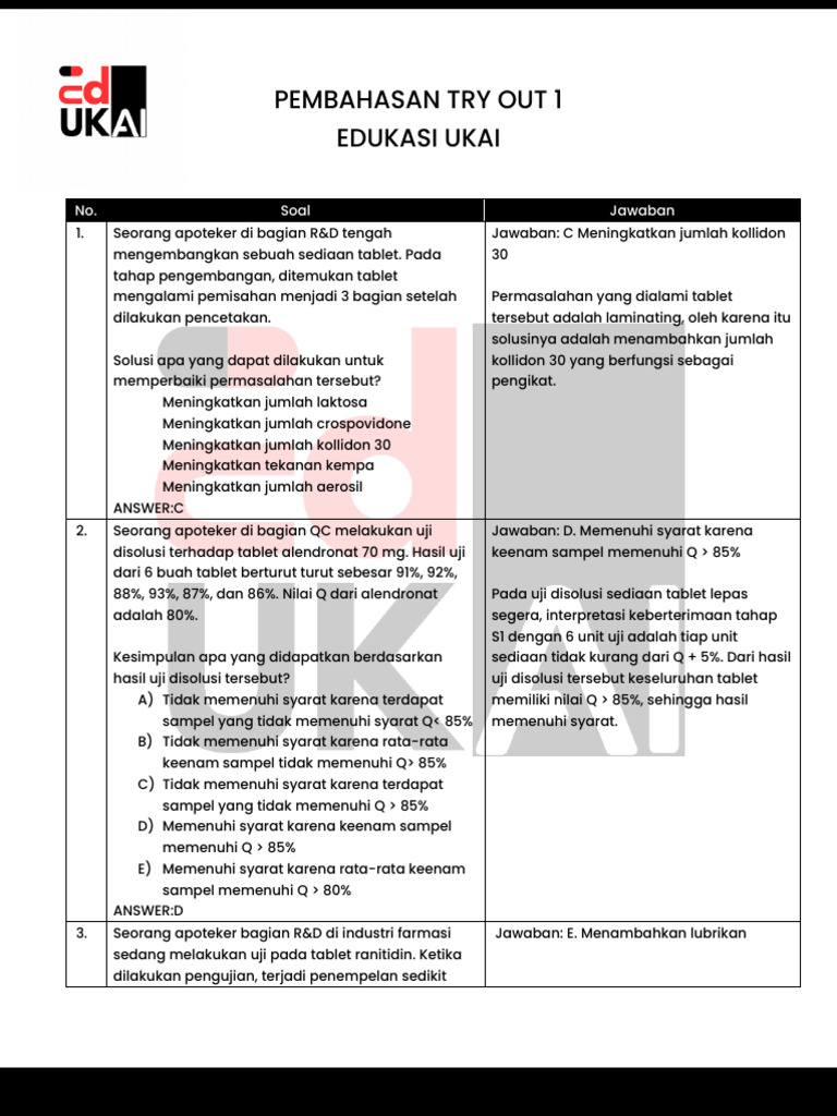 Pembahasan Try Out 1 Edukai | PDF