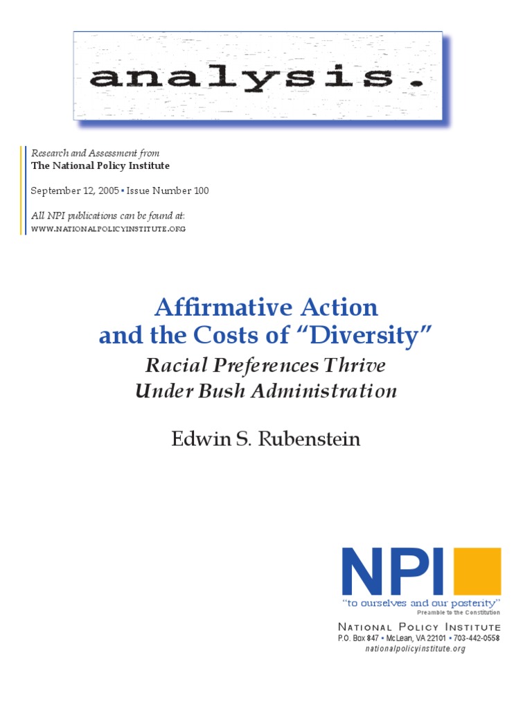 Affirmative Action Compliance Costs Analysis | PDF | Affirmative Action ...