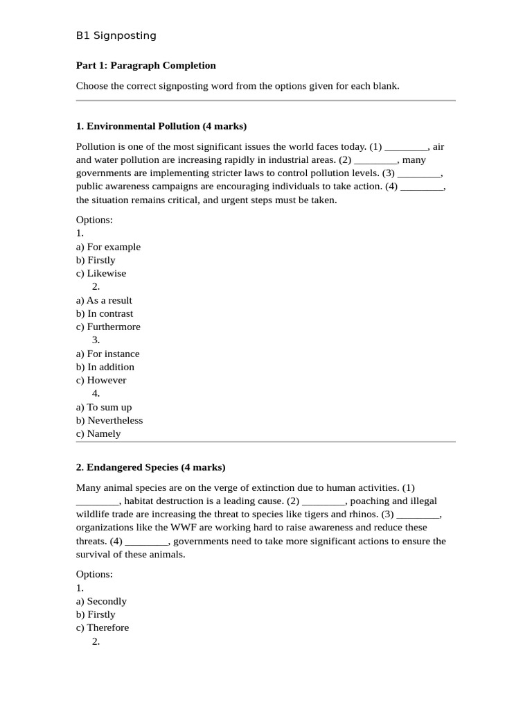 b1 Signposting | PDF