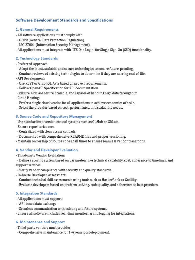 Software Development Standards Guide | PDF | Computer Security | Security