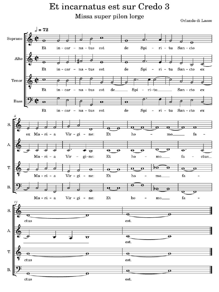 Et Incarnatus - Orlando Di Lasso | PDF