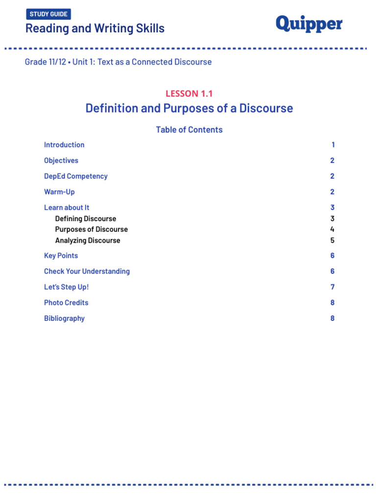 Reading and Writing Lesson 1.1 | PDF | Discourse | Writers