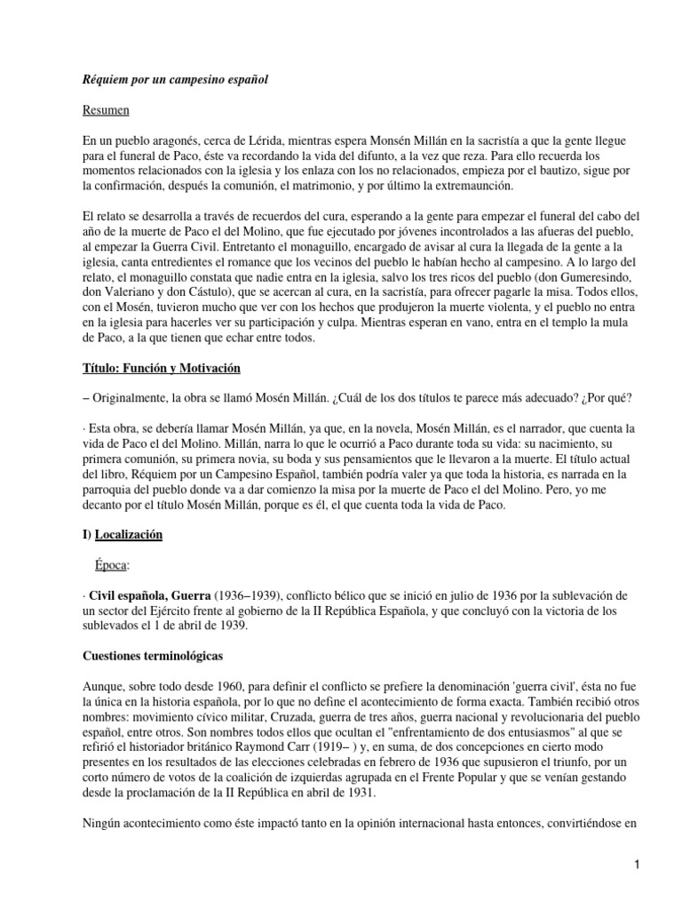 Recuerdos de Mosén Millán | PDF | España | guerra civil Española