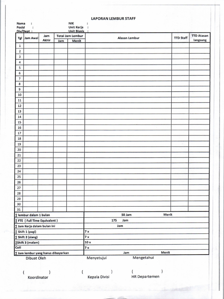 Form lemburan terbaru | PDF