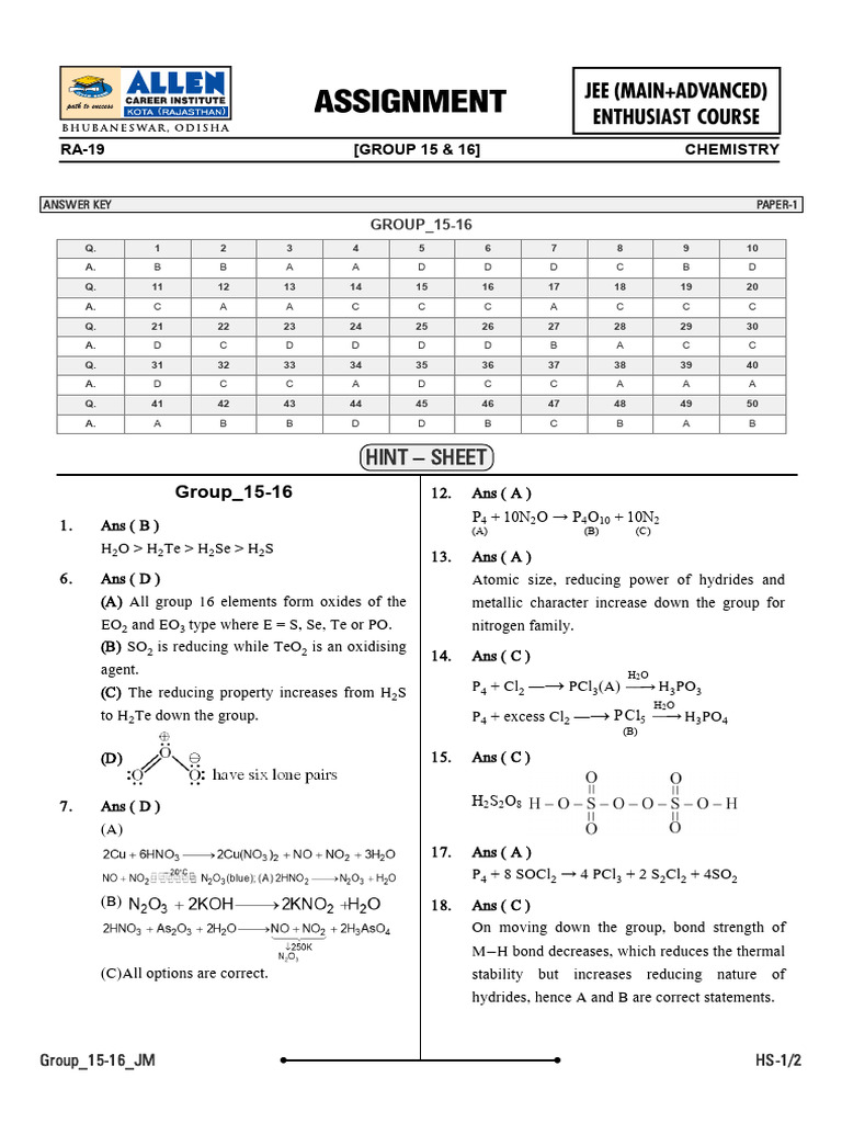 19 - Revision Assignment - Group - 15-16 - JM - 20.11.2024 - HS | PDF ...