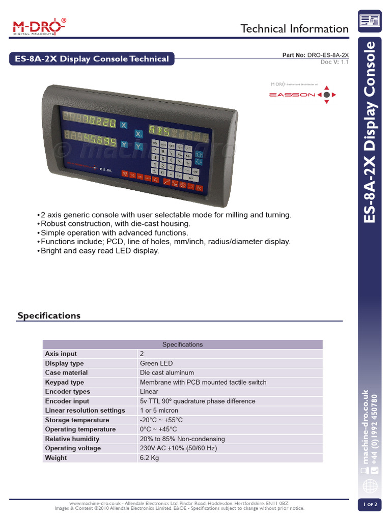 Easson Es 8a 2x - Techincal | PDF | Electrical Engineering