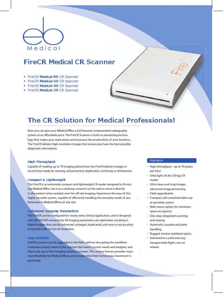 FireCR Scanner for Medical Offices | PDF | Image Scanner | Medical Imaging