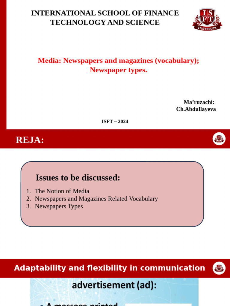 Newspaper Types & Vocabulary Guide | PDF