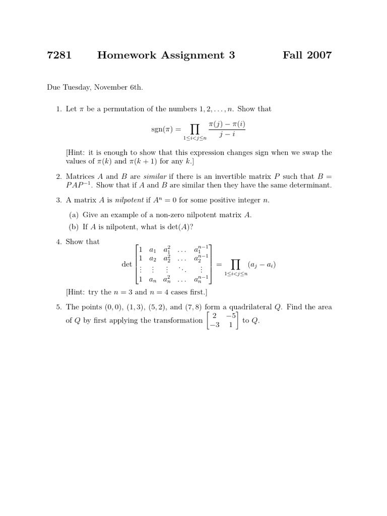 Advanced Math Homework | PDF