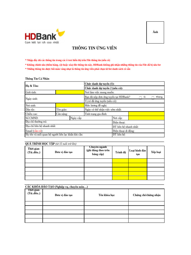 CV HDBank | PDF