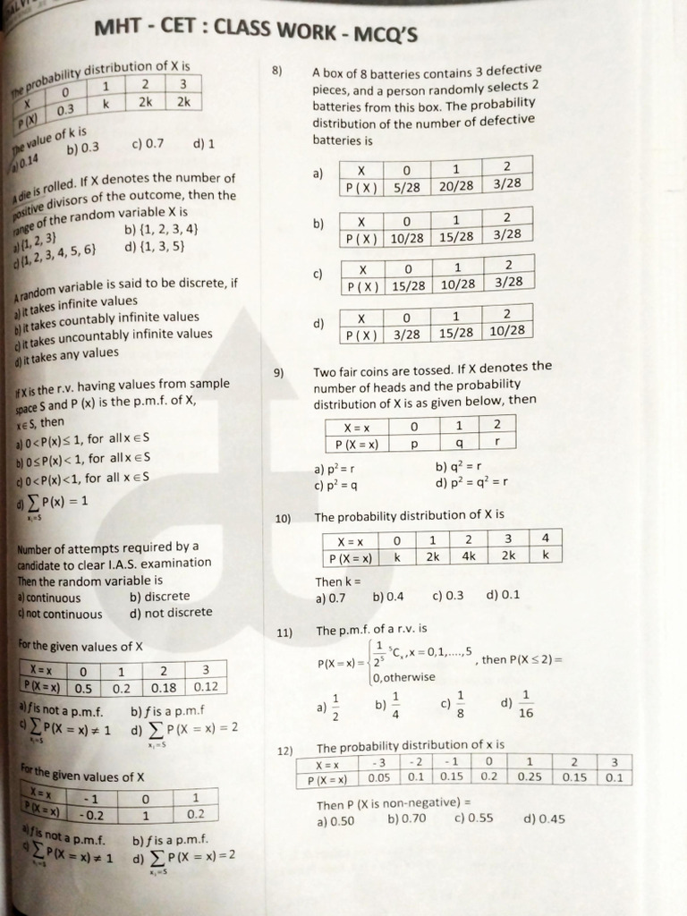 Probability Distributions Cet | PDF