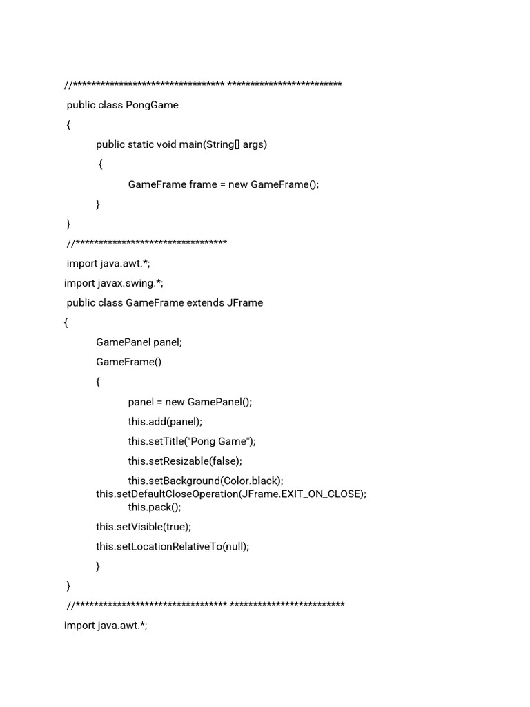 Pong | PDF | Computing | Computer Programming