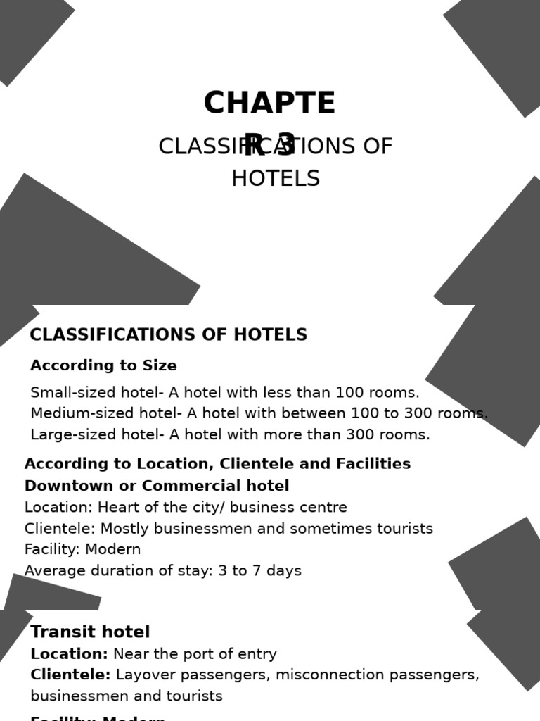 Hotel Classifications Overview | PDF | Hotel | Room