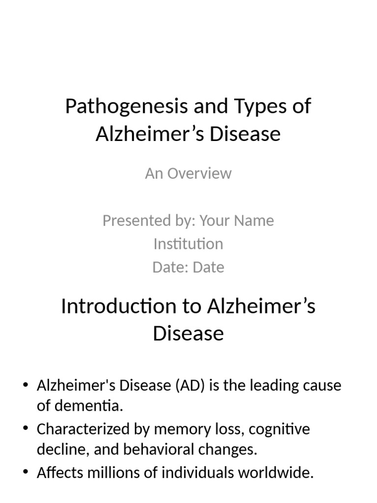 Alzheimers Pathogenesis and Types | PDF | Alzheimer's Disease | Amyloid ...