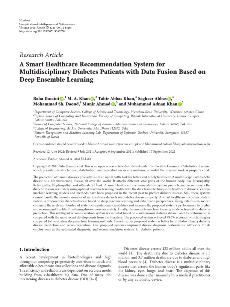 A Smart Healthcare Recommendation System For Multi | PDF | Machine Learning | Electronic Health ...
