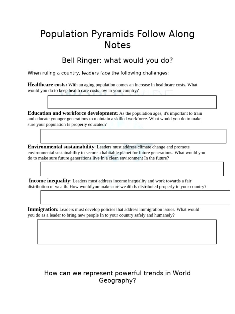 2 - Population Pyramids Follow Along Notes | PDF | Economic Inequality ...