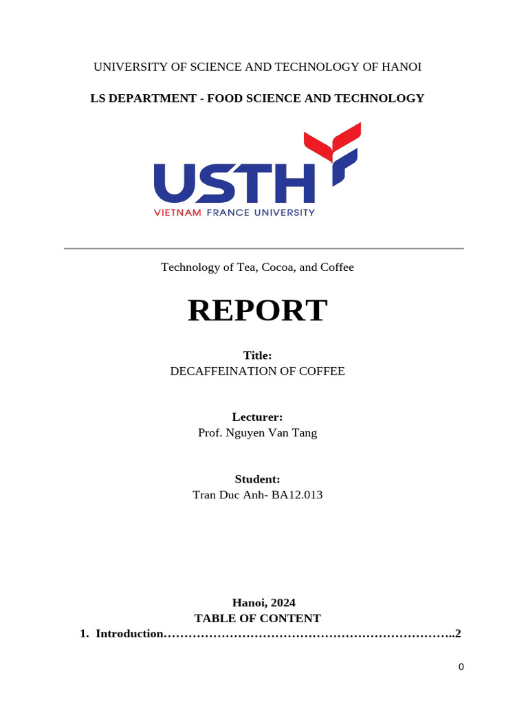 Tea, Coffee,And Cocoa Report | PDF