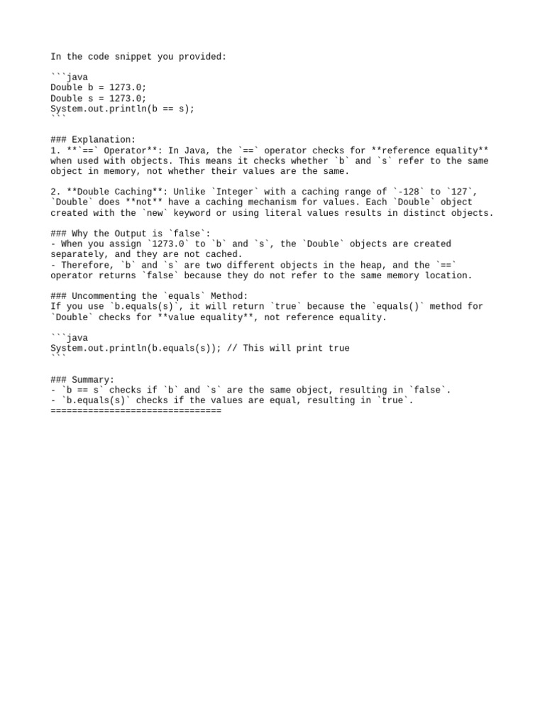 Java Double Comparison Explained | PDF