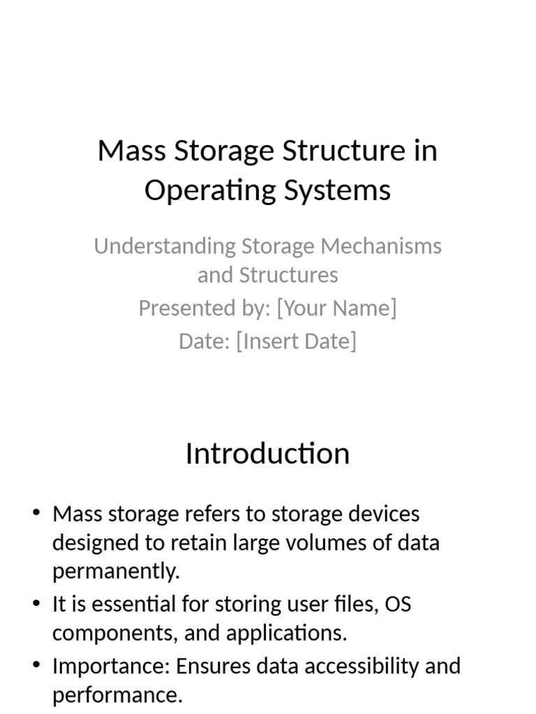Mass Storage Structure Presentation | PDF | Hard Disk Drive | Computer Data Storage