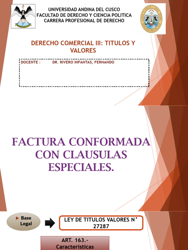 Factura Conformada: Títulos y Valores | PDF | Factura