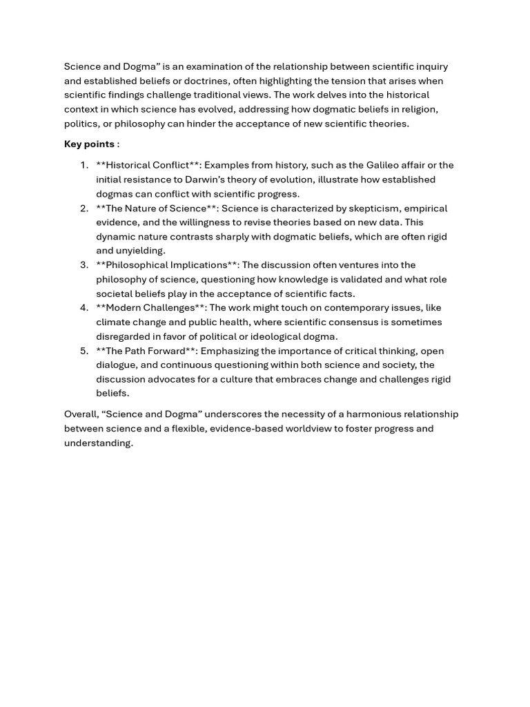 Science and Dogma | PDF