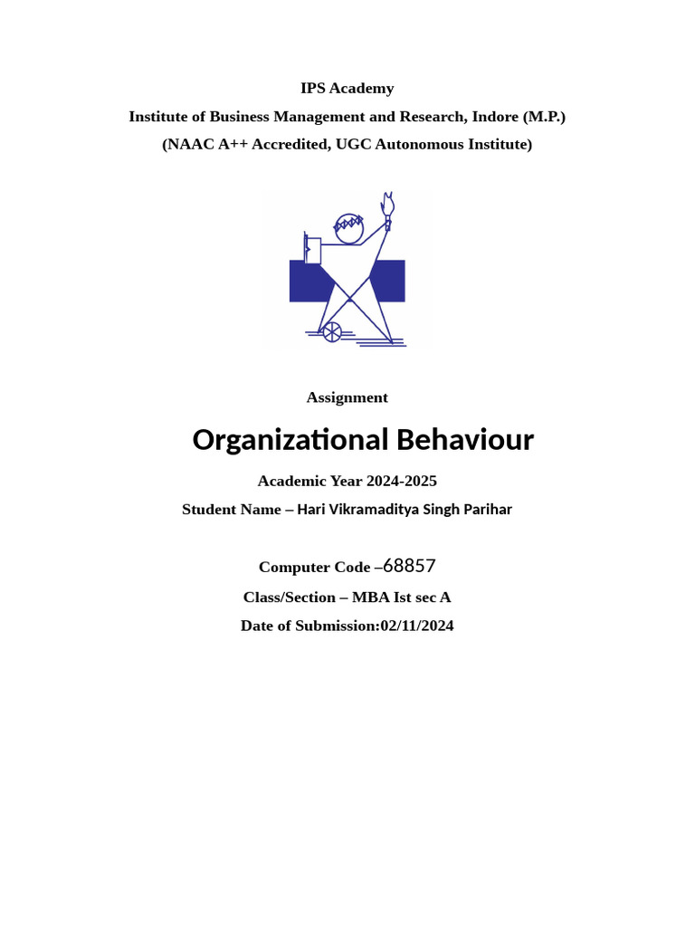 OB_Assignment[1] new | PDF | Leadership | Social Psychology