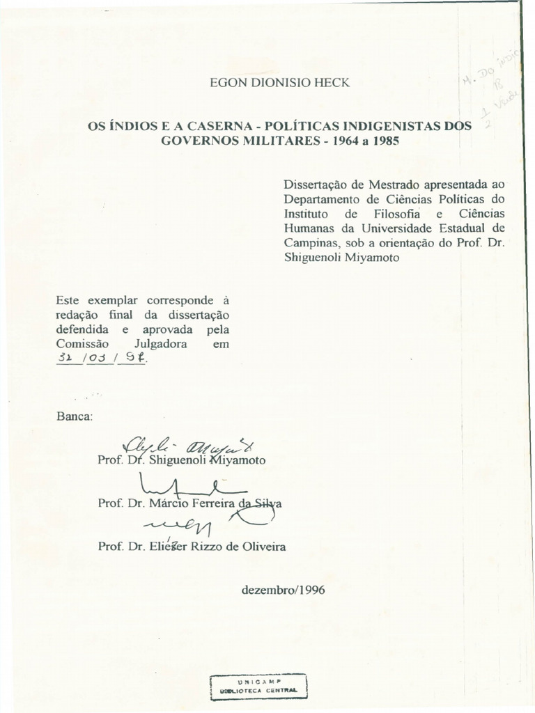 Heck Egon - Os Índios e A Caserna | PDF