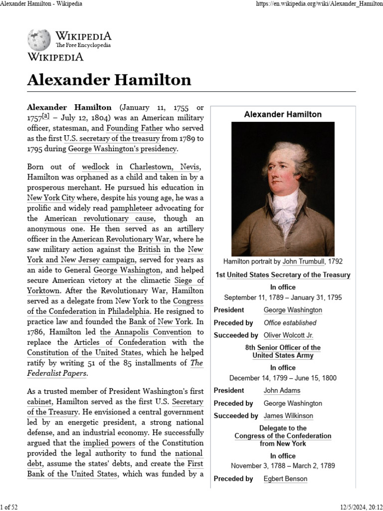 301cjaghda | PDF | Alexander Hamilton | The Federalist Papers