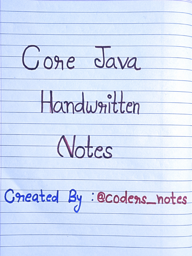 Proper Handwritten Java Notes For Interview Preparation | PDF