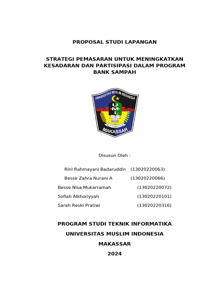 Proposal Studi Lapangan | PDF
