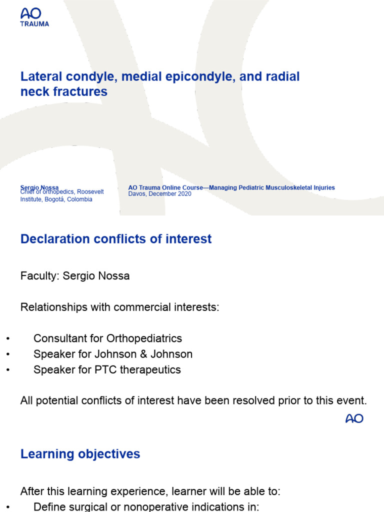 Module 3 - L04 - Lateral Condyle Medial Epicondyle and Radial Neck ...
