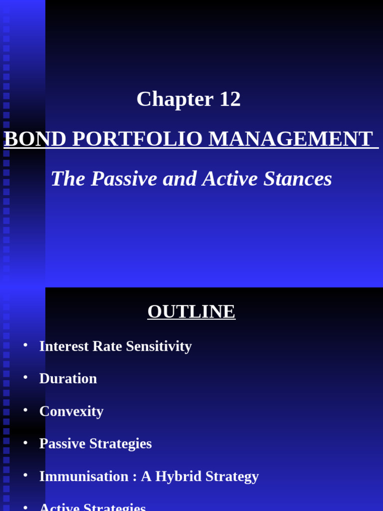 Chapter 12 Bond Portfolio MGMT | PDF | Bond Duration | Bonds (Finance)